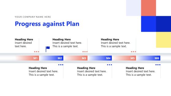 Progress Against Plan Diagram Slide - SlideModel