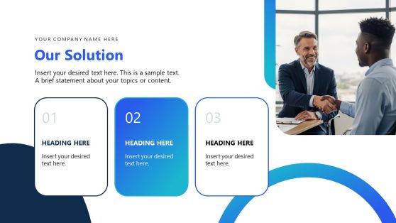 Our Solution Slide with Three Blocks - Canva PPT Template - SlideModel