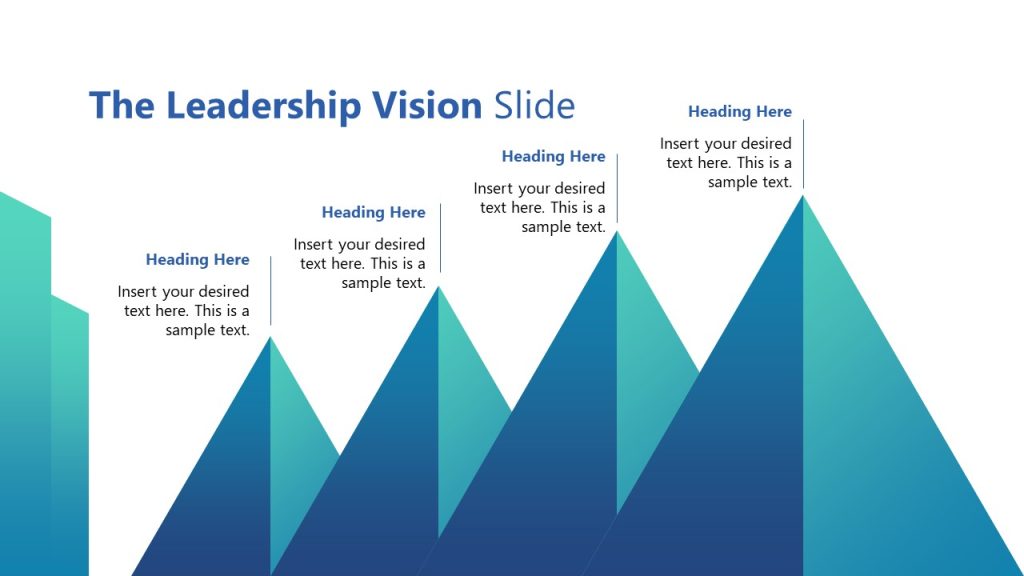 Four Pyramid Shapes for Vision - Leadership PPT Template - SlideModel