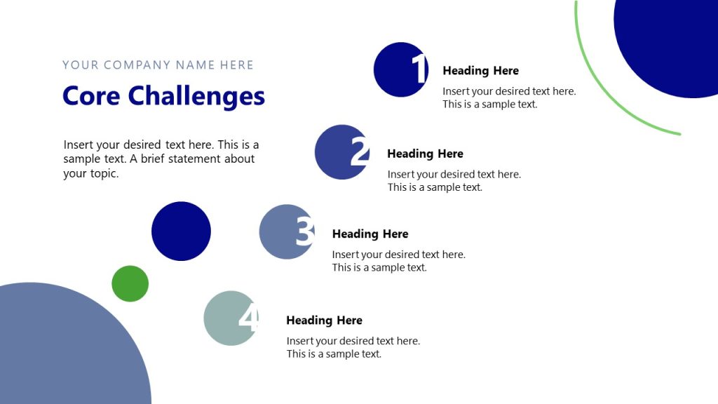 Core Challenges Diagram Slide - Strategic Overview Presentation ...