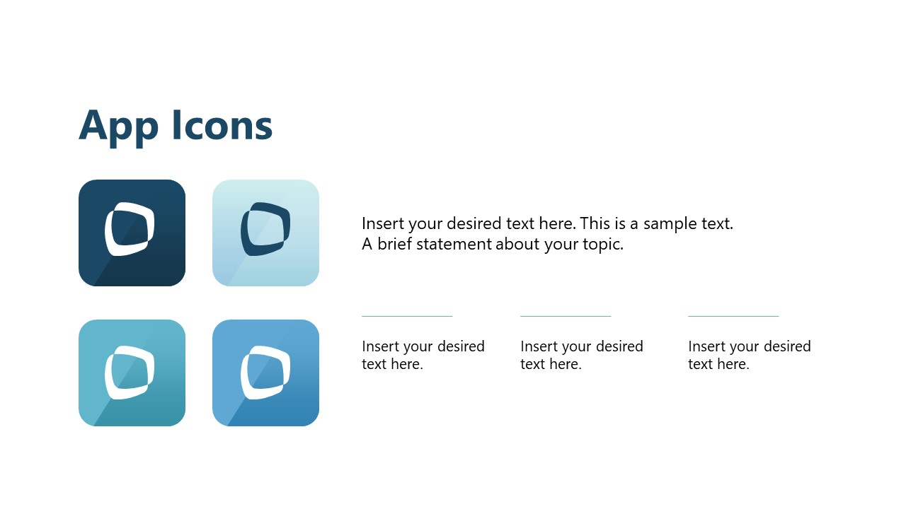 Four App Icon Variations - Brand Identity Template - SlideModel