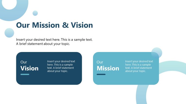 Our Mission & Vision Slide with Placeholder Text - SlideModel