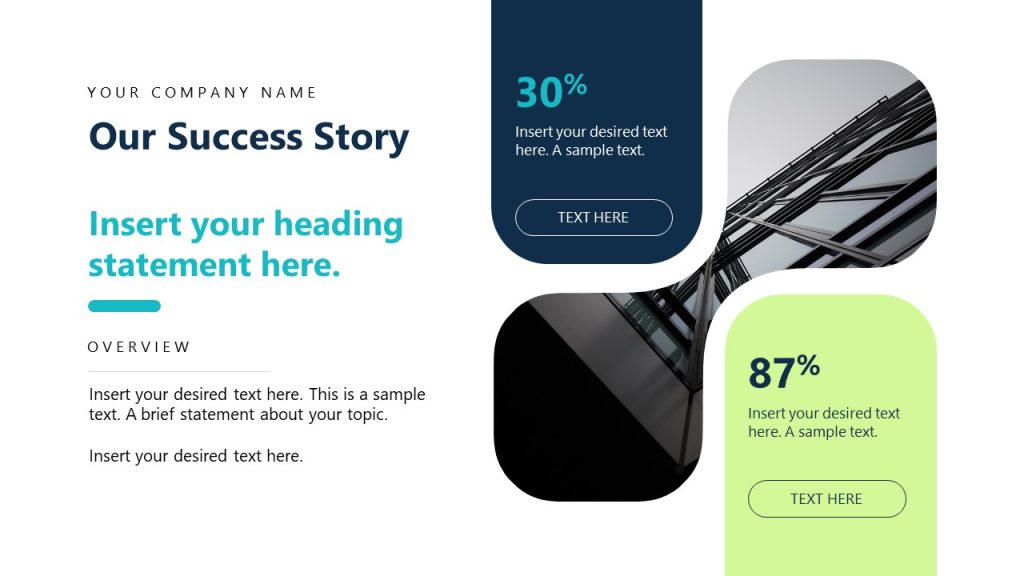 Our Success Story Slide with Text Placeholders - SlideModel