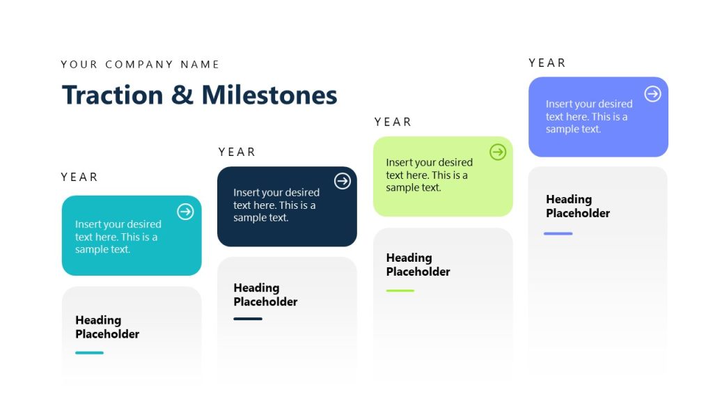 Traction & Milestones Visualization with Stairs Diagram - SlideModel