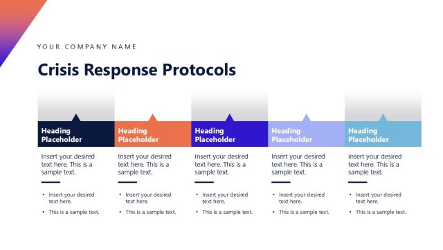 Five Sections Crisis Response Protocol Diagram Slide - SlideModel