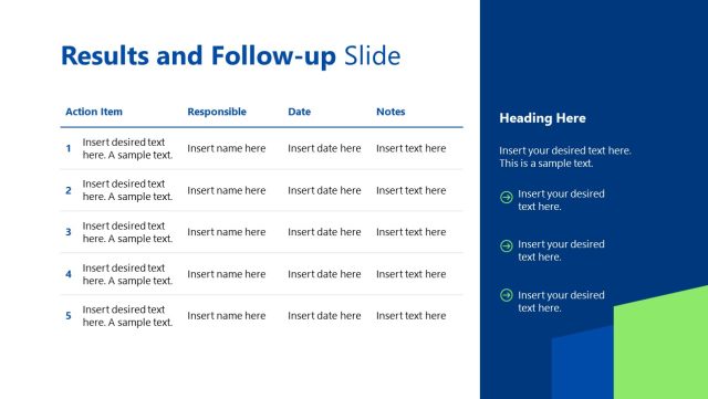 Results & Follow-up Slide with Table Diagram - A3 Thinking Template PPT ...