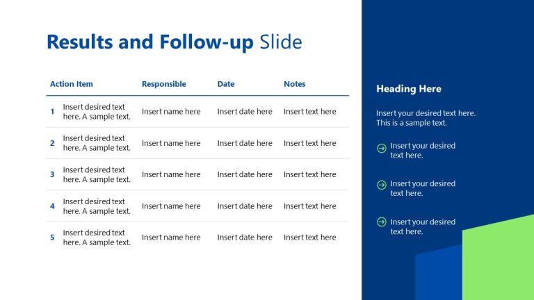 Results & Follow-up Slide with Table Diagram - A3 Thinking Template PPT ...