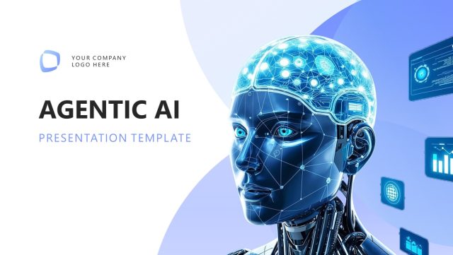 Agentic AI Presentation Design - Cover Slide - SlideModel