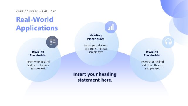 Real-World Applications Slide with Circular Diagram - SlideModel