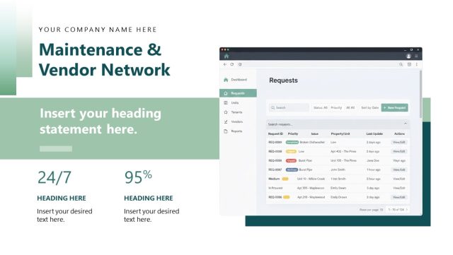 Maintenance & Vendor Network Slide - Property Management PPT Template ...
