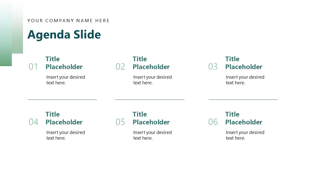 Agenda Slide with Placeholder Text - Property Management Template ...