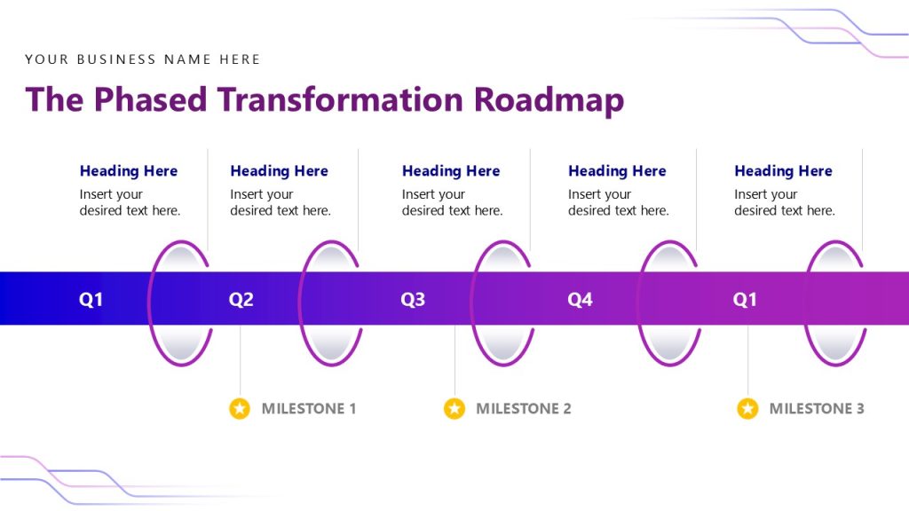 Timeline Diagram Slide - AI Transformation Roadmap Layout - SlideModel