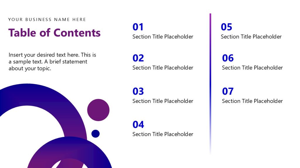 Table of Contents Slide - AI Transformation Roadmap Template - SlideModel