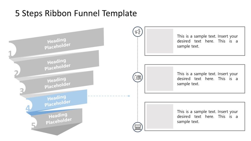 Ribbon Funnel Step 4 PowerPoint Diagram - SlideModel