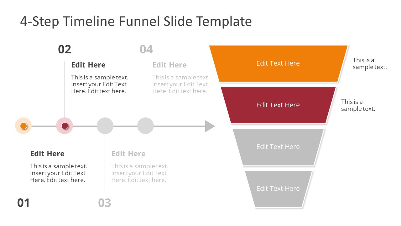 4-Step Timeline Funnel PowerPoint Template - SlideModel