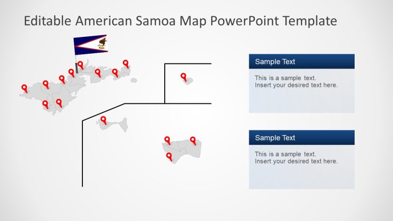 American Samoa PPT Map Template with Text Boxes - SlideModel