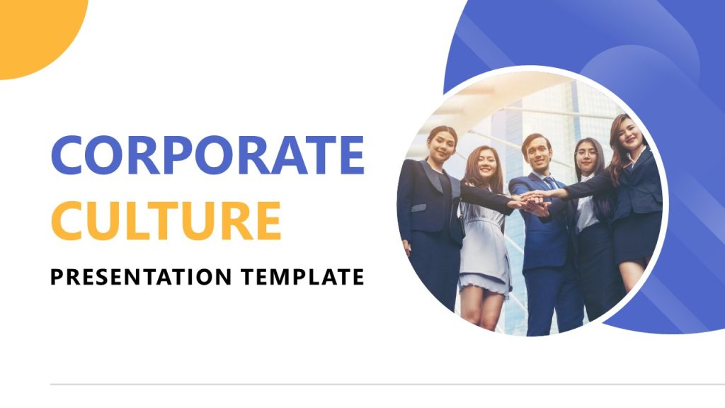 Cover Slide - Gold Blue Corporate Culture Template - SlideModel