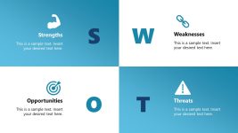 Editable SWOT Analysis Template - Blue Business Template Slide - SlideModel