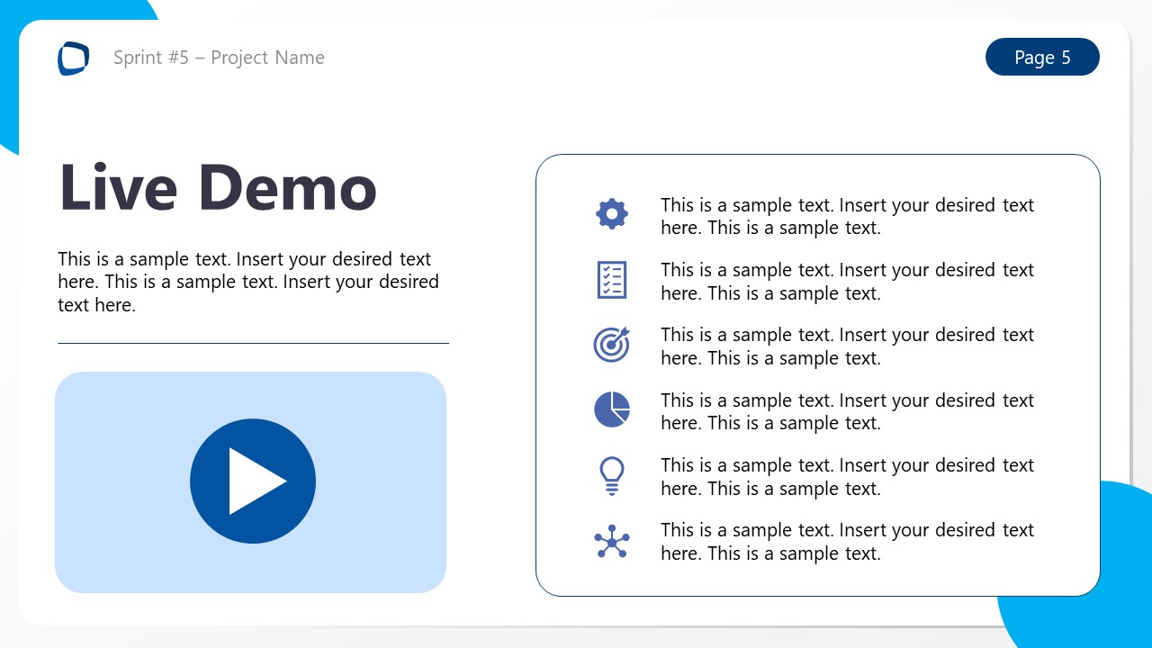Project Sprint Review PowerPoint Template