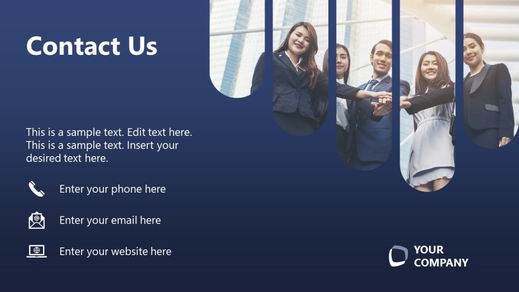 Contact Us Slide - All Hands Strategy Session PPT Template - SlideModel