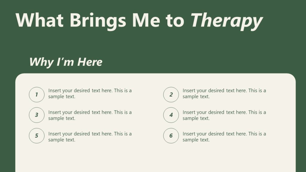 What Brings Me To Therapy Points Presentation - SlideModel