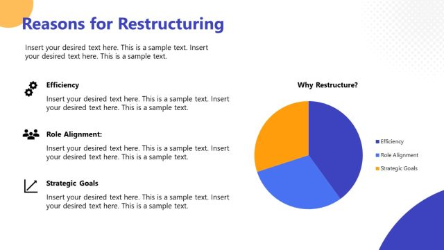 Reasons for Restructing Slide with Pie Chart - SlideModel