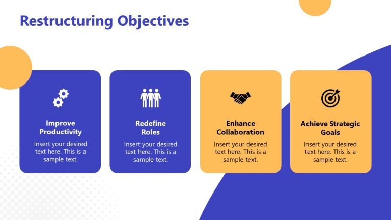 Four Small Boxes with Icons Slide - Team Restructuring Transition Plan ...