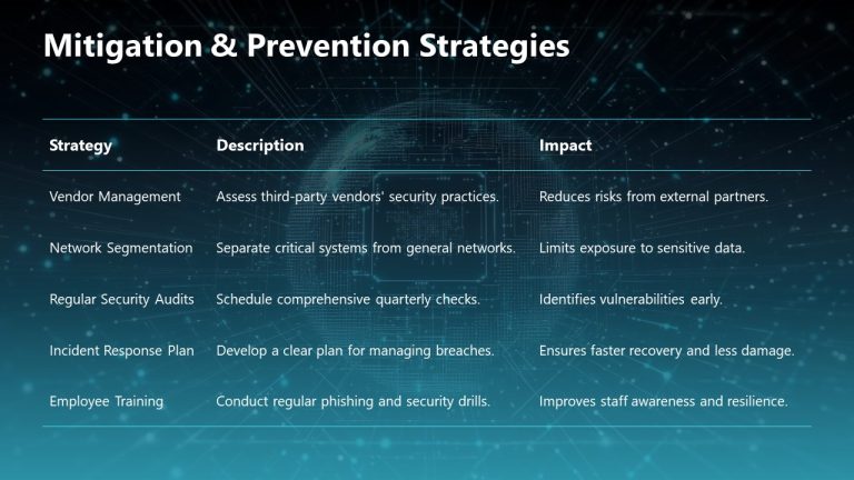 Mitigation & Prevention Strategies - Cyber Security Case Study Presentation - SlideModel