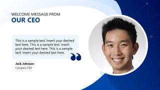 Welcome Message From CEO - Business Overview Template - SlideModel