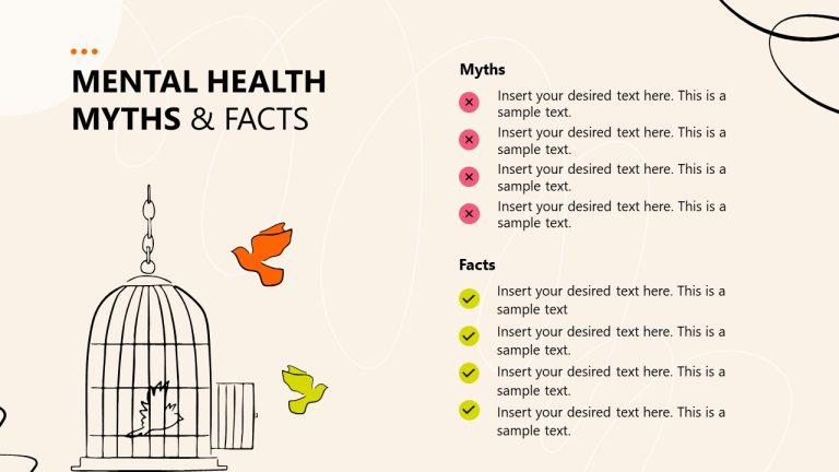 Mental Health Myths & Facts Presentation Template Slide - SlideModel