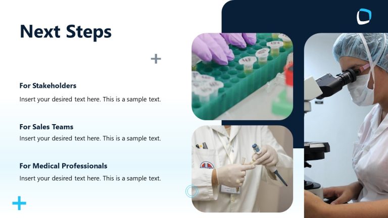 Next Steps PowerPoint Slide - Pharmaceutical Product Template - SlideModel