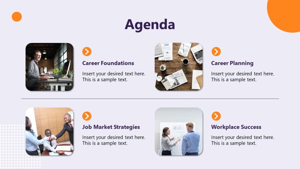 Editable Agenda Slide for Career Development Training - SlideModel
