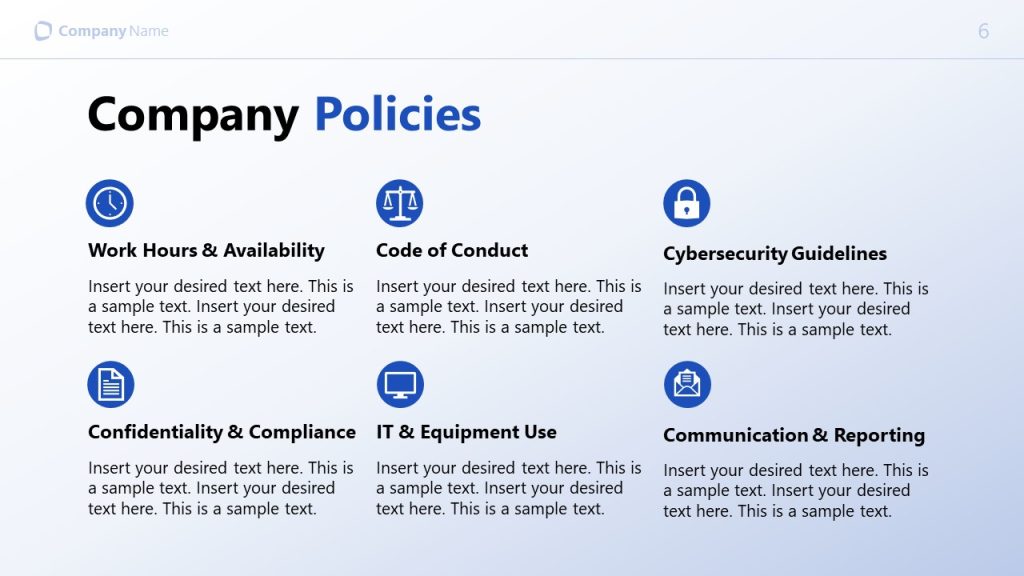 Company Policies Creative Slide Template - SlideModel