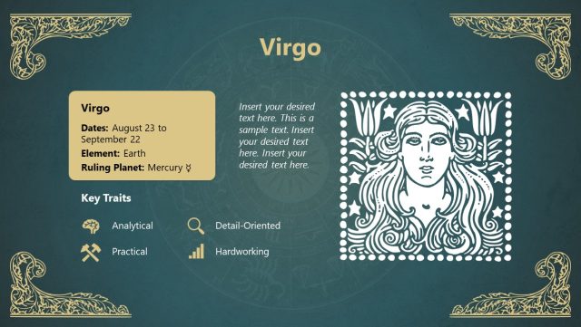 Editable Virgo PPT Slide - Zodiac Signs Template - SlideModel