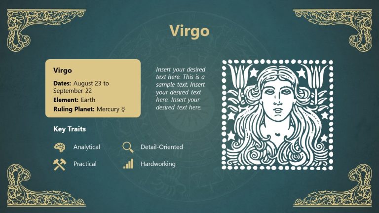 Editable Virgo PPT Slide - Zodiac Signs Template - SlideModel