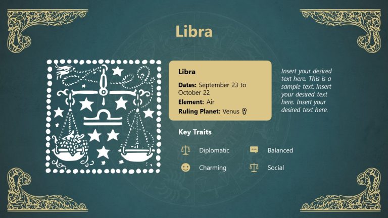 Libra PPT Presentation Slide - Zodiac Signs Template - SlideModel