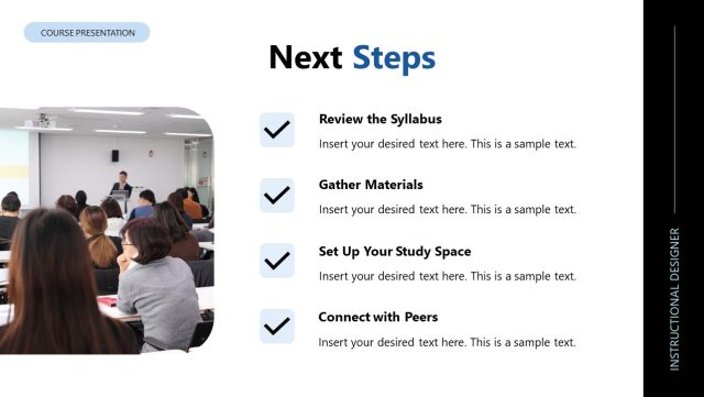 Next Steps PPT Template - Course Outline Presentation Template - SlideModel