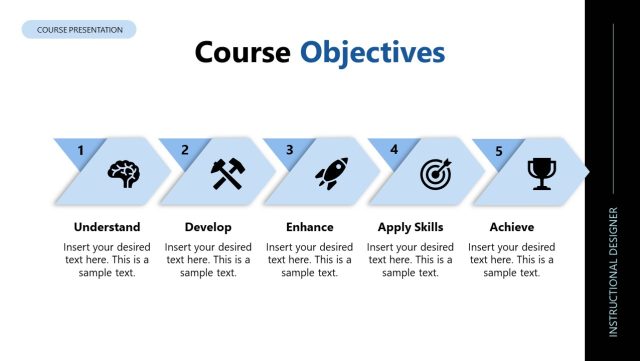 Course Objectives Infographics Slide - Course Outline - SlideModel