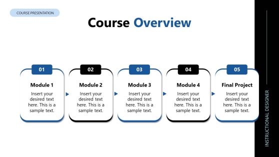Course Overview with Five Modules Presentation Slide - SlideModel