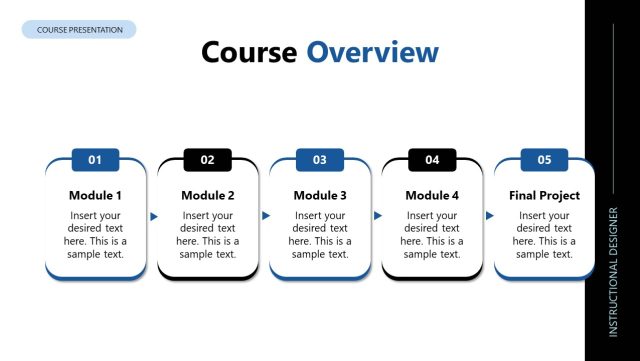 Course Overview with Five Modules Presentation Slide - SlideModel