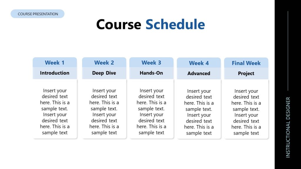 Five Weeks Course Schedule Slide - SlideModel
