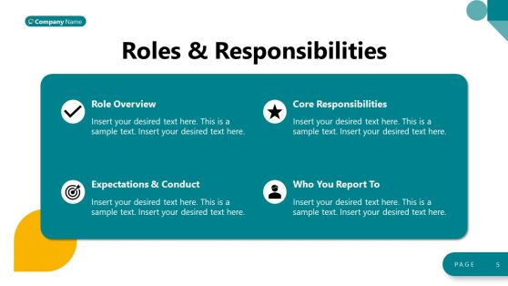 Roles & Responsibilities Slide - HR Induction Template - SlideModel