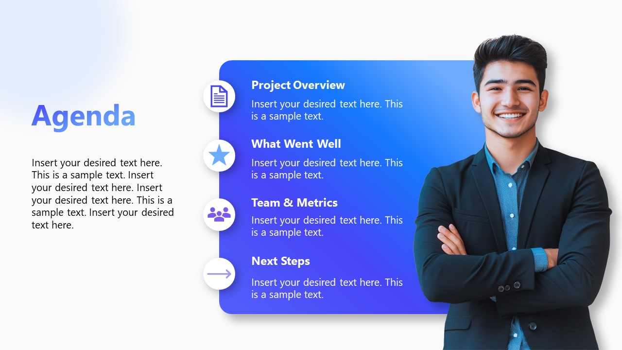 Agenda Slide with Infographics - What Went Well Template - SlideModel