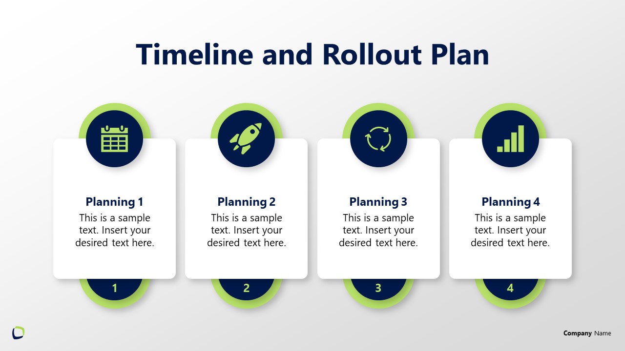Timeline & Roll Out Plan Slide - Corporate Wellness Template - SlideModel