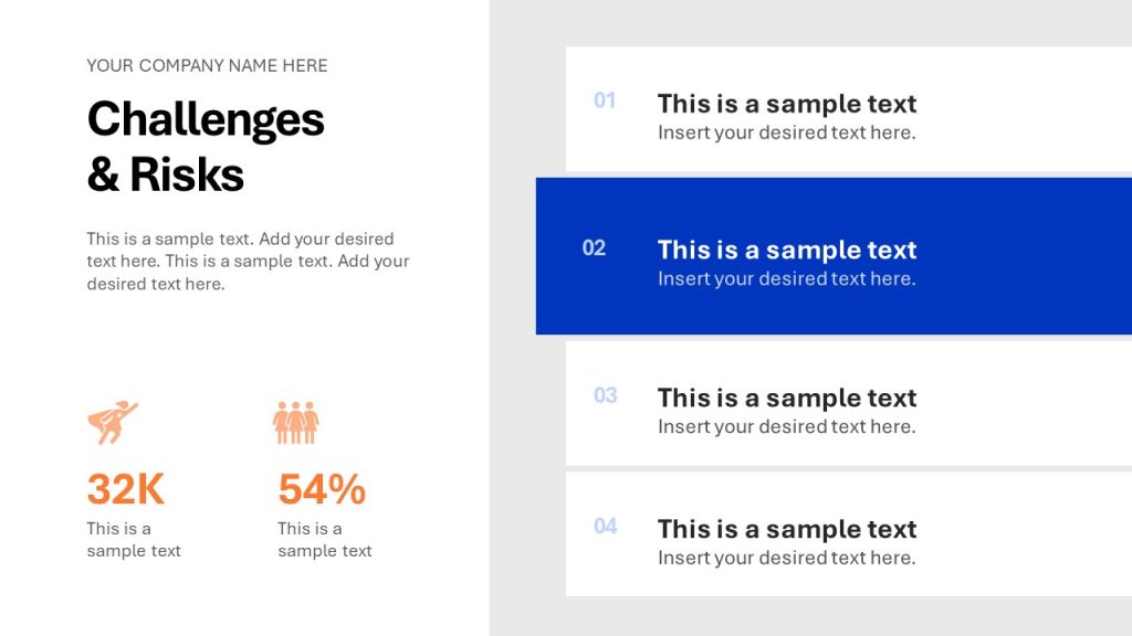 Challenges & Risks Presentation Slide for Business Report - SlideModel