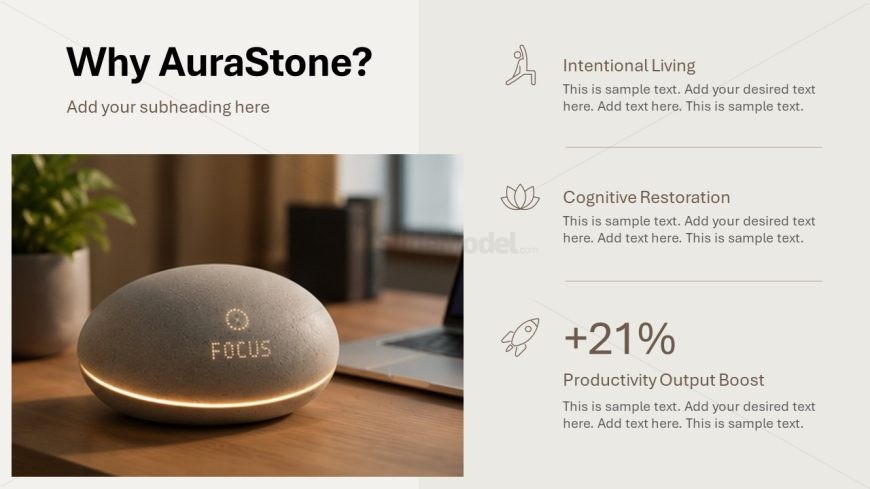 Why AuraStone? Product Presentation Template Layout - SlideModel