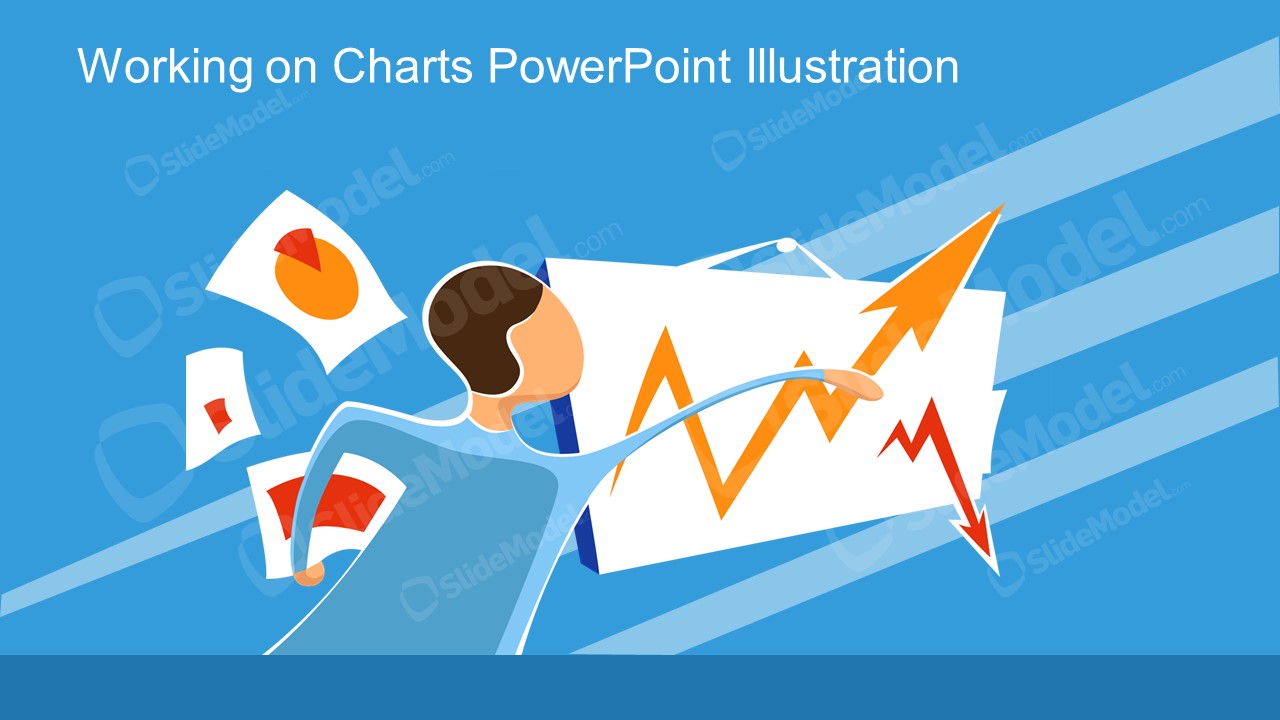 Person Working on Charts Illustration Scene - SlideModel