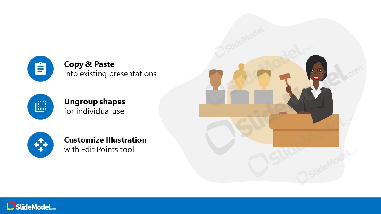 Judge and Jury Scene Illustration for Presentations - SlideModel