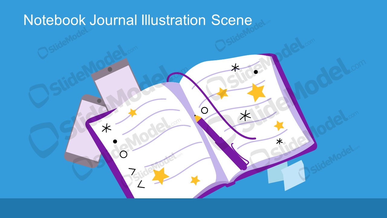 Notebook Journal Illustration Scene - SlideModel