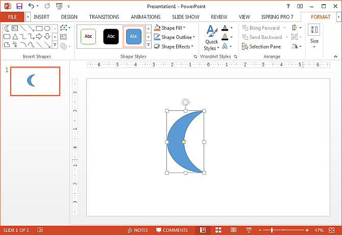 Draw moon shape in PowerPoint png SlideModel